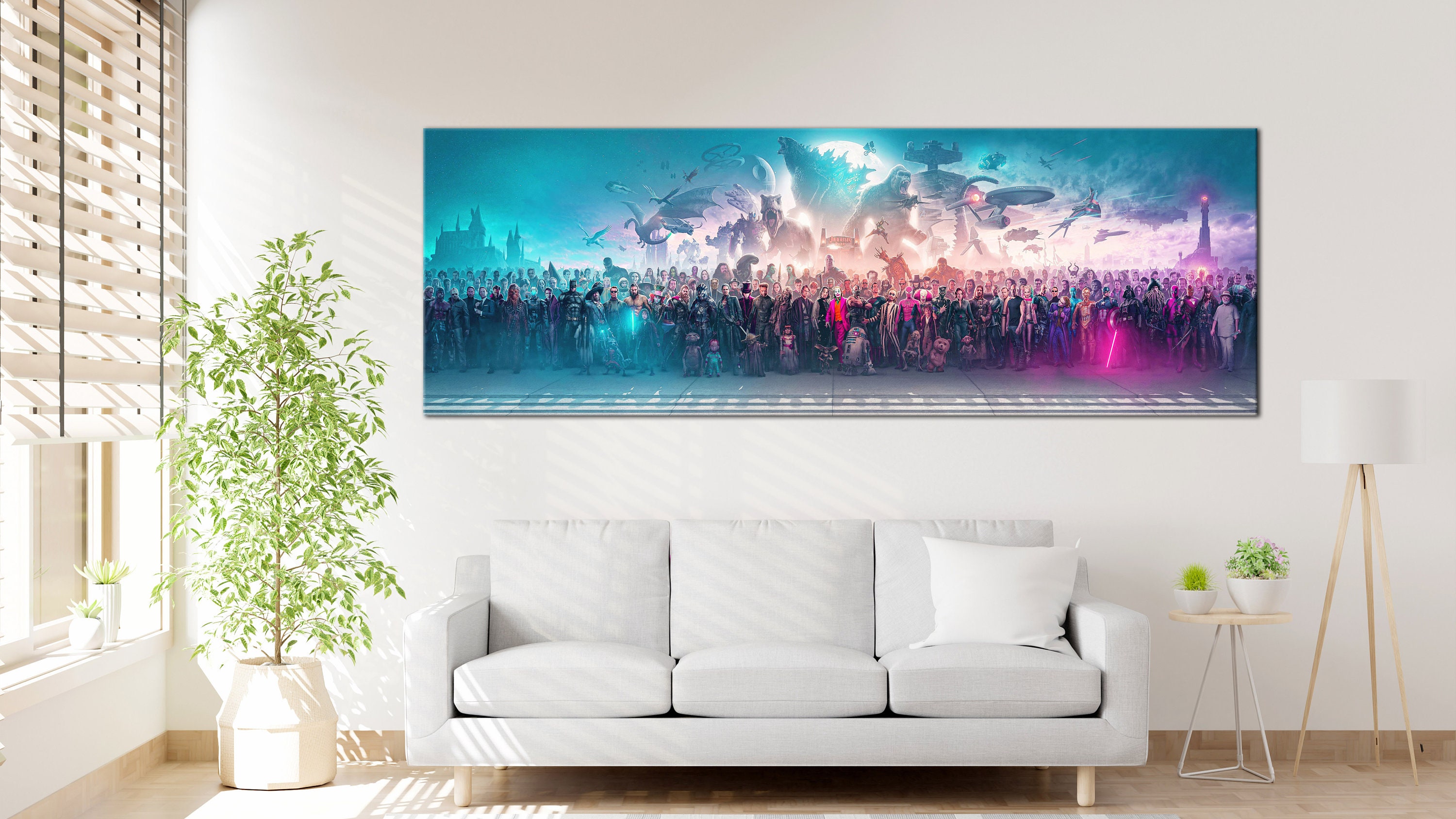 150 Movie Blockbuster, Characters Panorama, Blockbuster Fine Art ...
