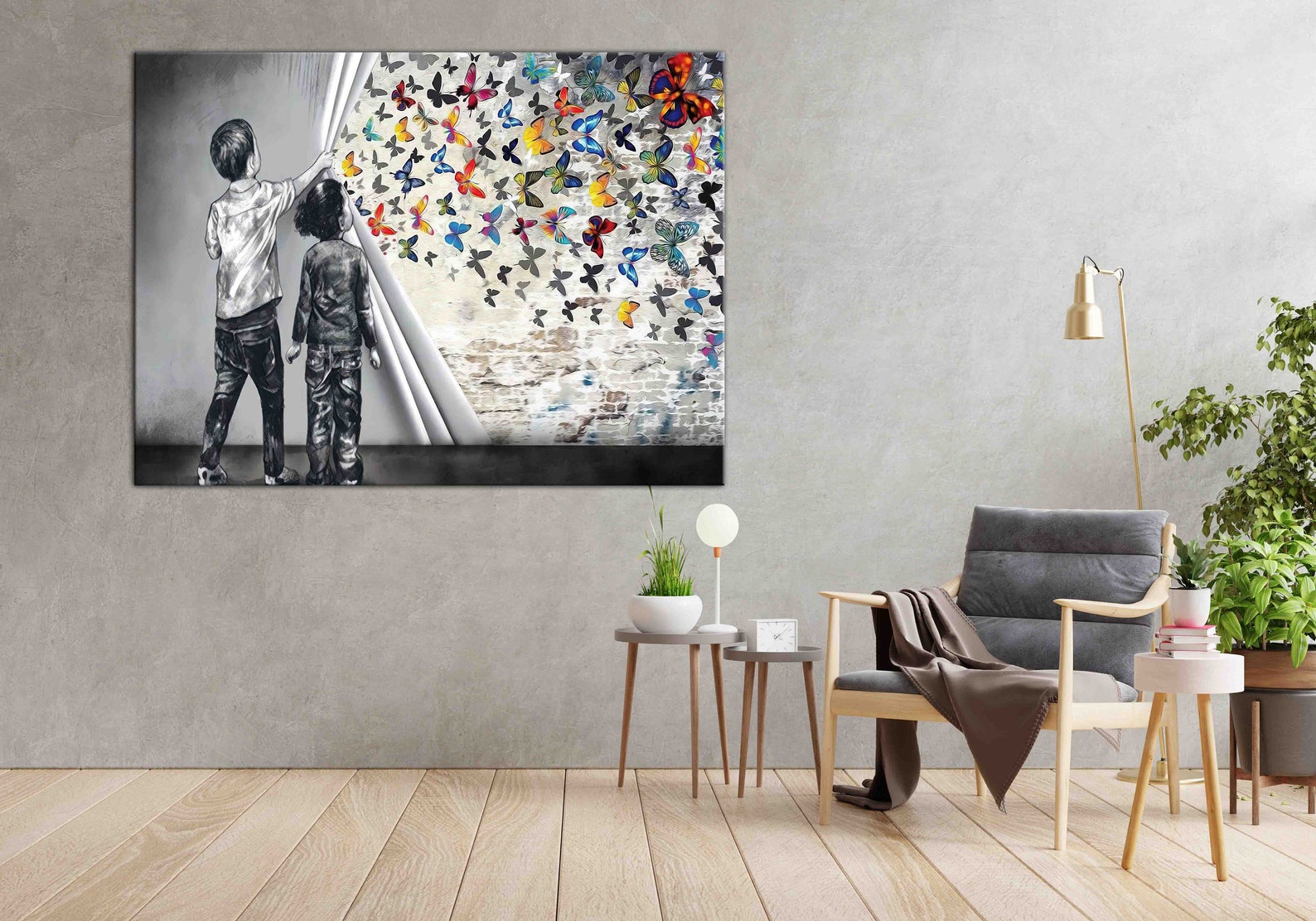 Banksy Behind the Scenes Canvas Wall Art,urban Graffiti Canvas Painting ...