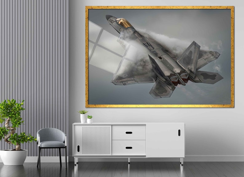 Fighter Jets, F-22 Raptor Painting, Airplane Wall Painting, F22 Figther ...