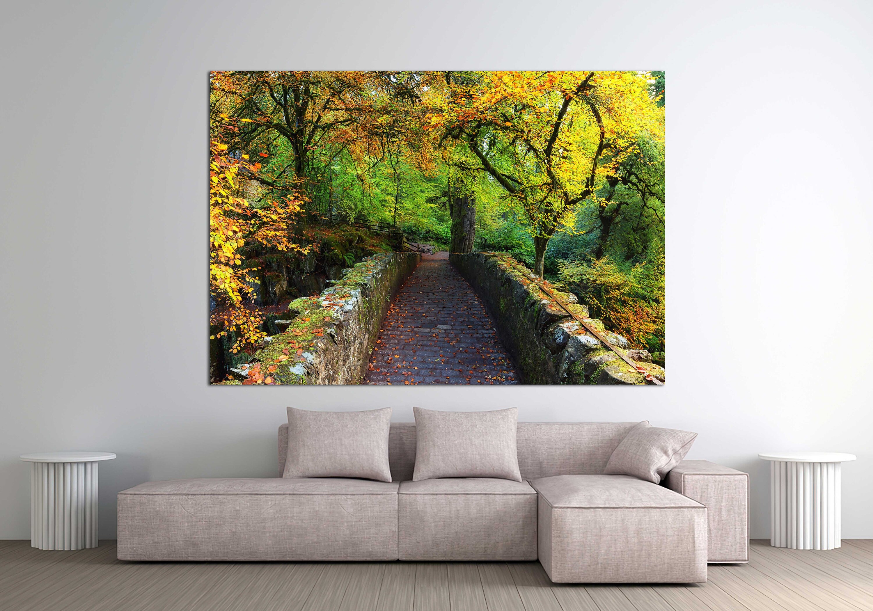 Rainy Forest Wall Art, Forest Path Wall Decor, Forest Path Canvas ...