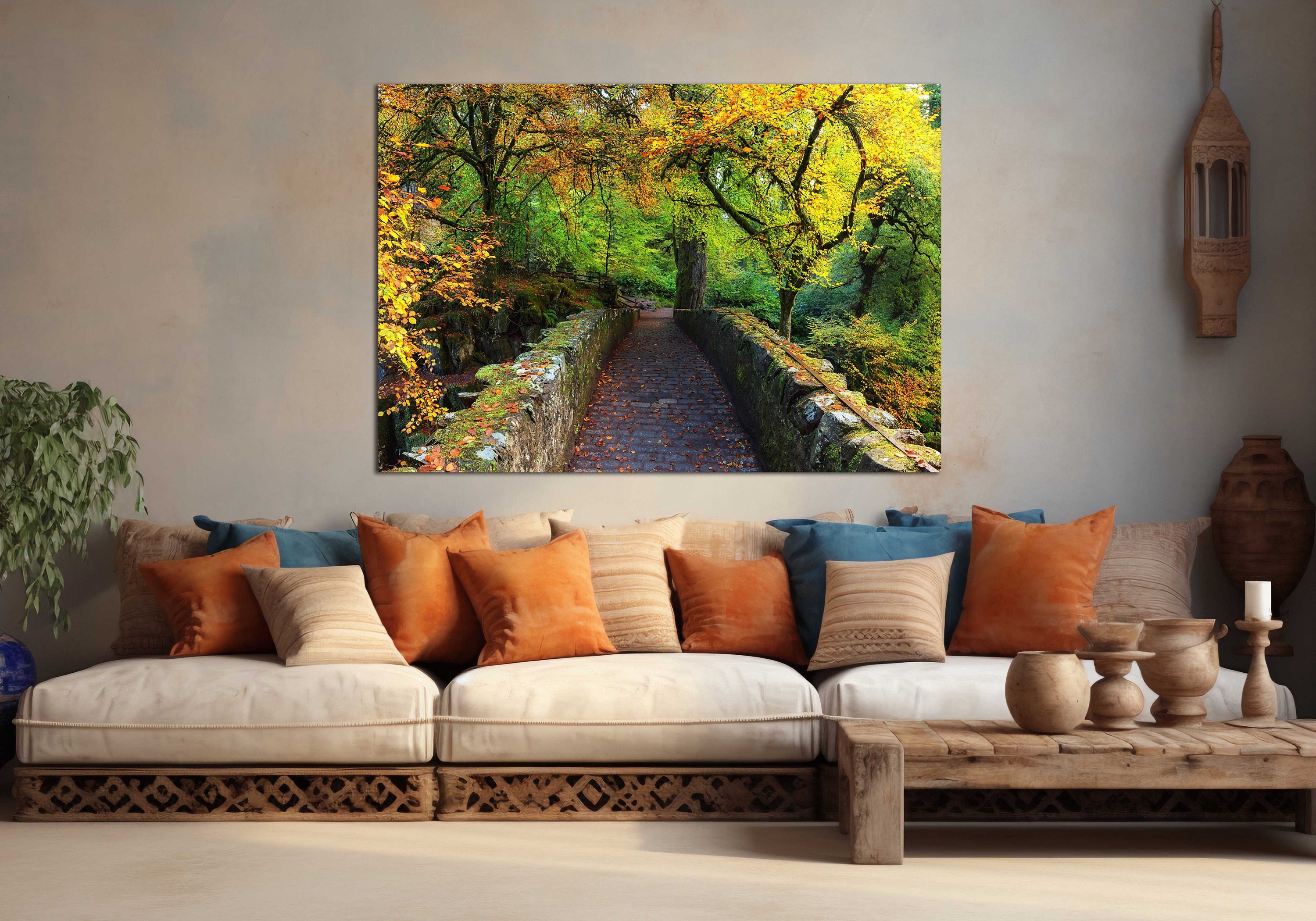 Rainy Forest Wall Art, Forest Path Wall Decor, Forest Path Canvas ...