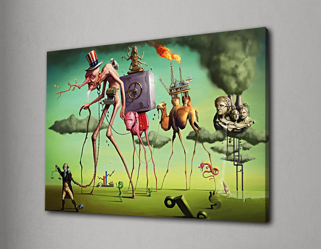 Salvador Dali the American Dream, Canvas Wall Art, Dali Dream Artwork ...