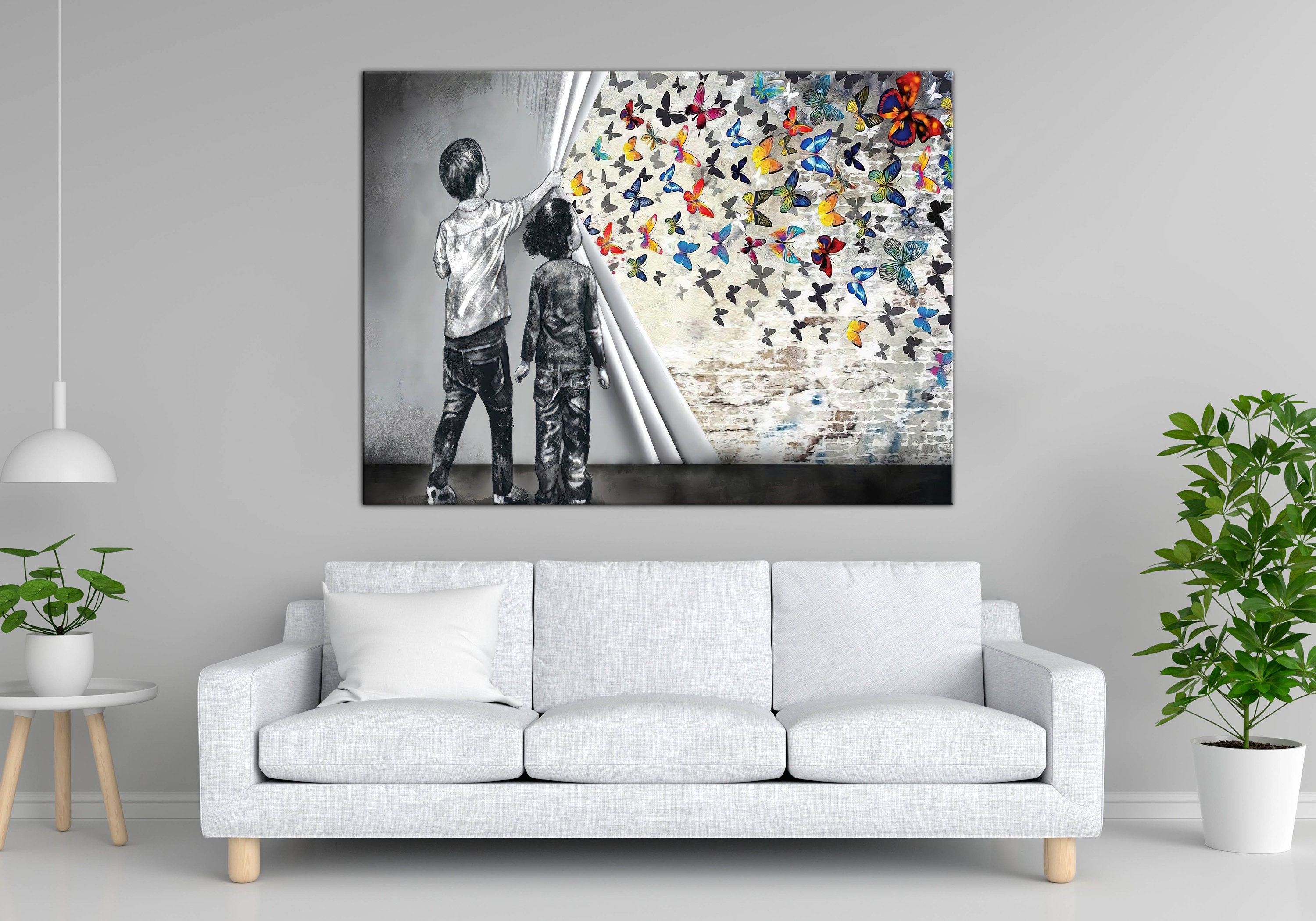 Banksy Behind the Scenes Canvas Wall Art,urban Graffiti Canvas Painting ...