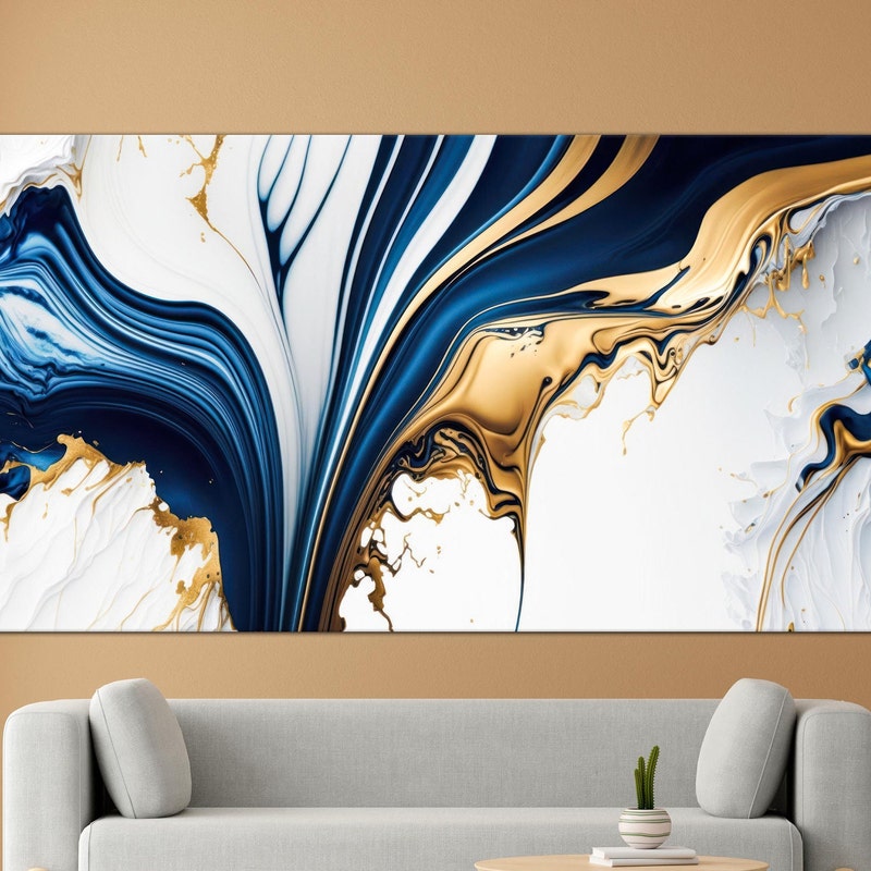 Blue Gold Painting - Etsy