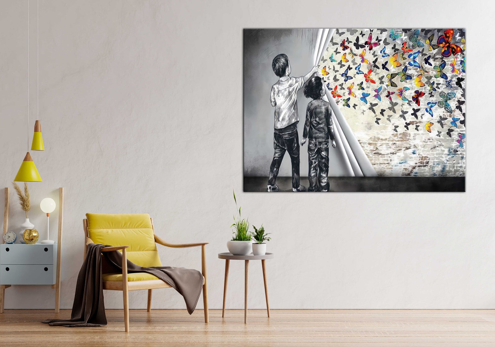 Banksy Behind the Scenes Canvas Wall Art,urban Graffiti Canvas Painting ...