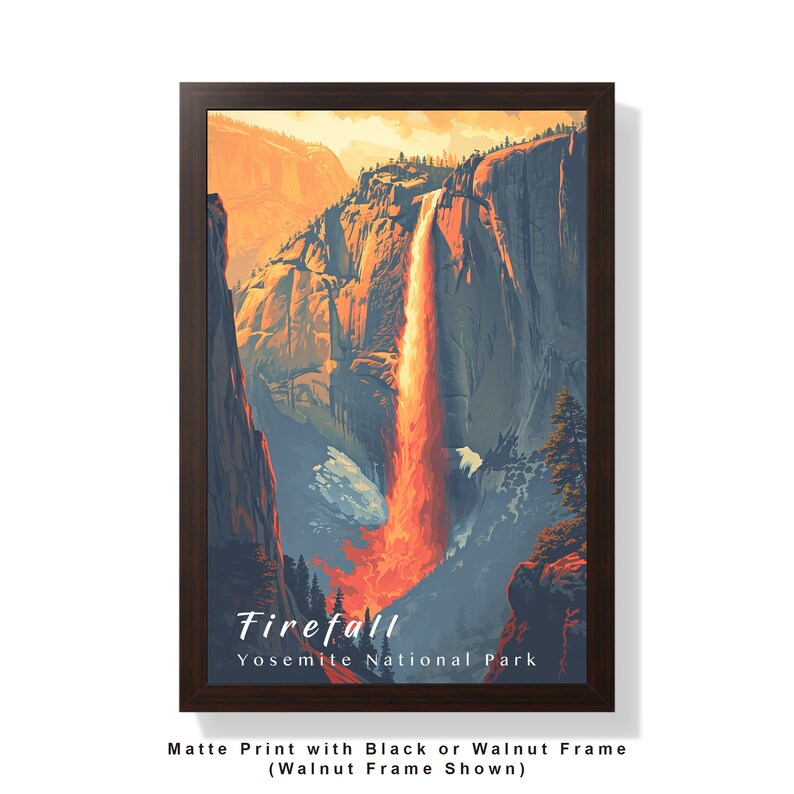 Yosemite Travel Print: Vintage National Park Poster | Yosemite Falls ...
