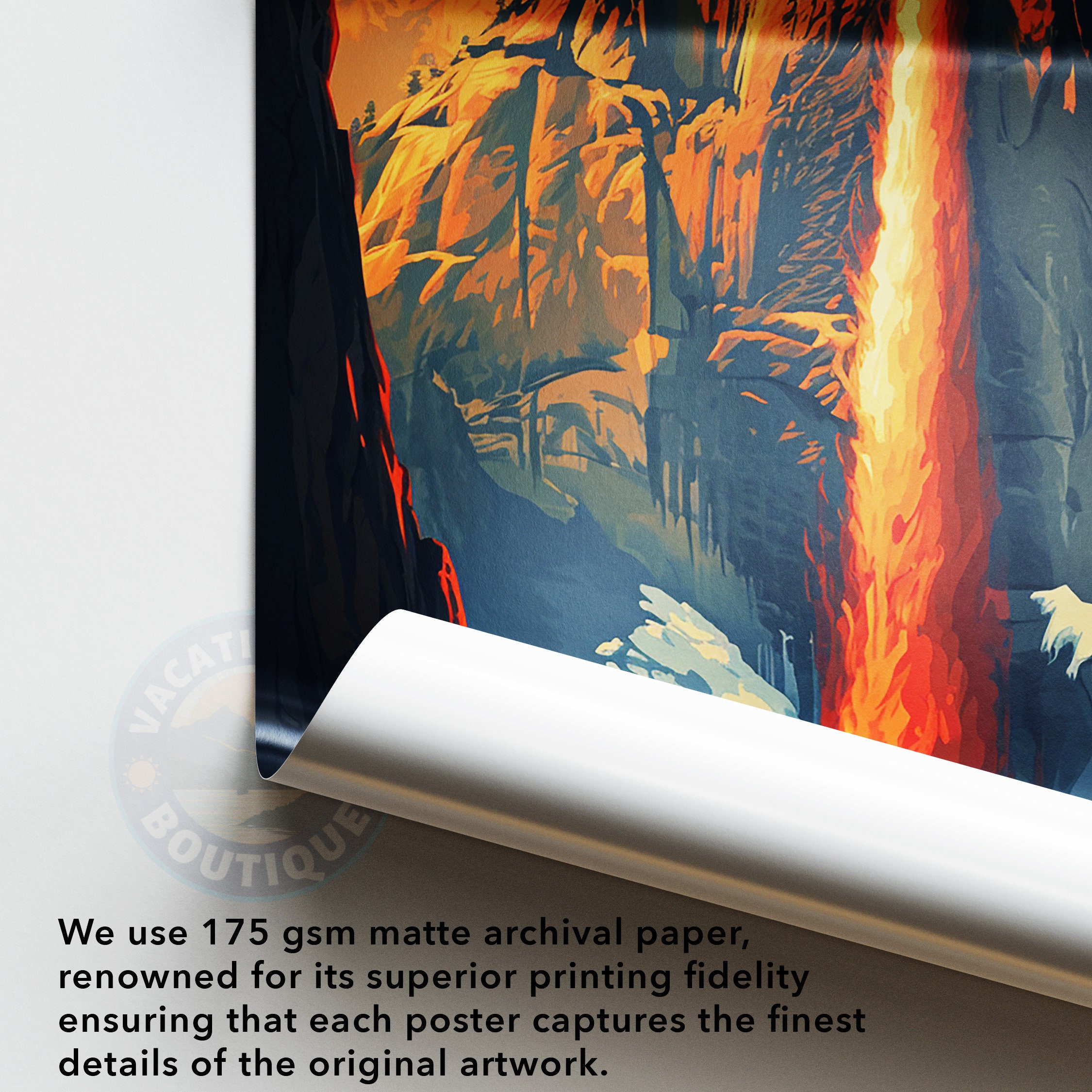 Yosemite Travel Print: Retro National Park Poster Firefall Art Yosemite ...