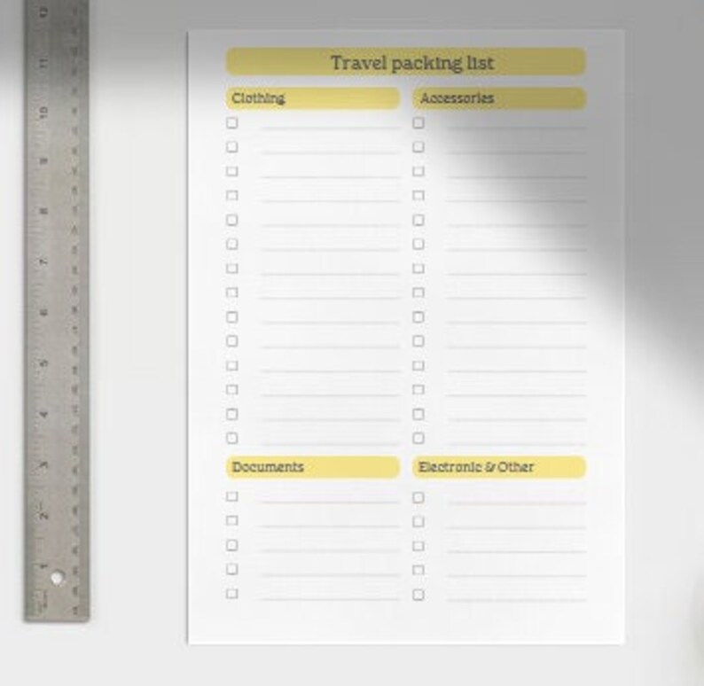 Travel Packing List Printable Pdf - Etsy