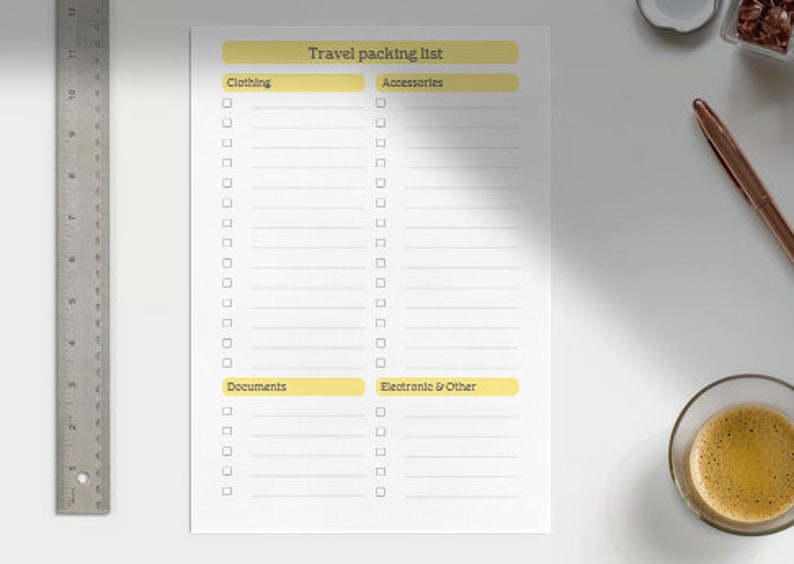 Travel Packing List Printable Pdf - Etsy