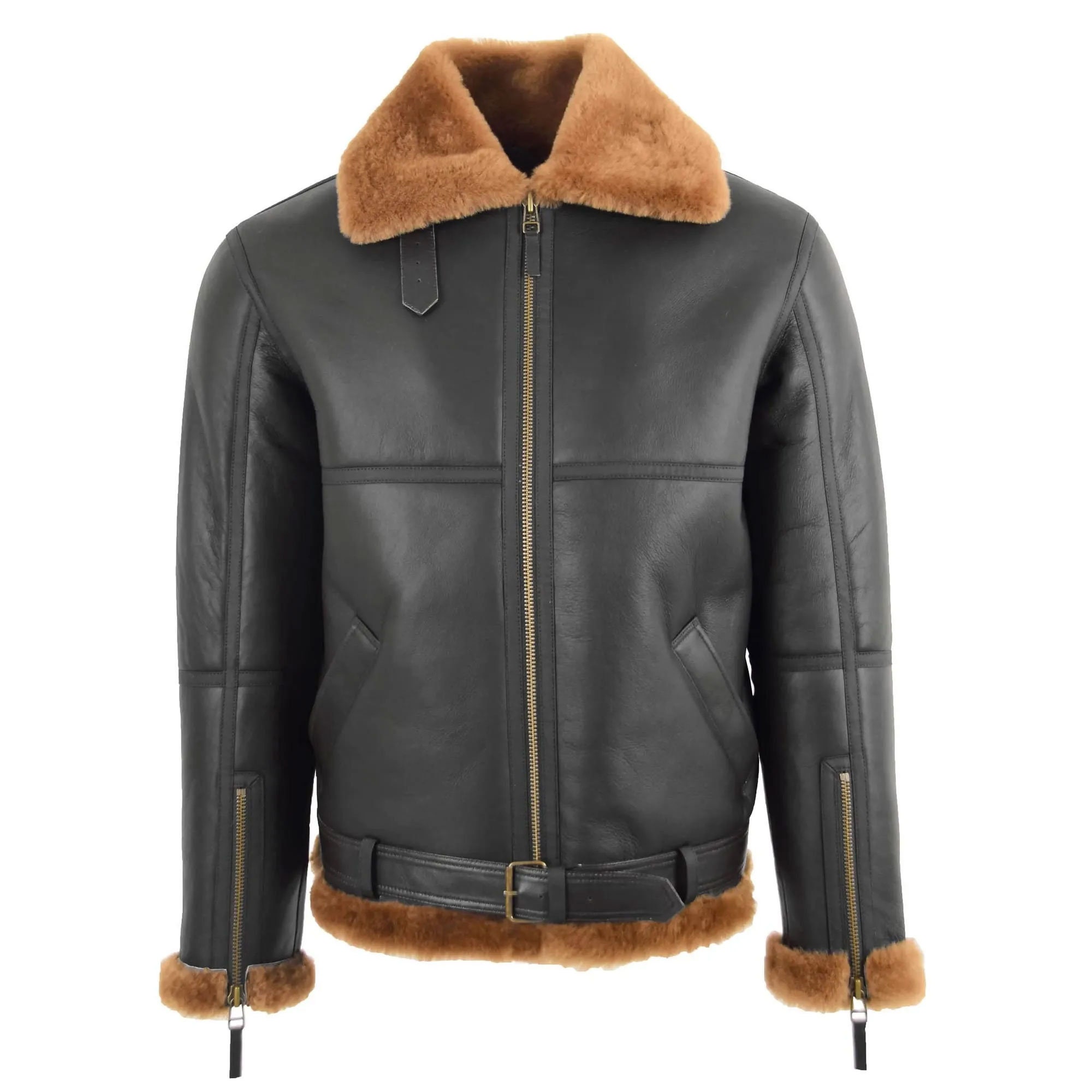 Original RAF Flying Sheepskin Jacket Real Tyler Brown Ginger Leather ...