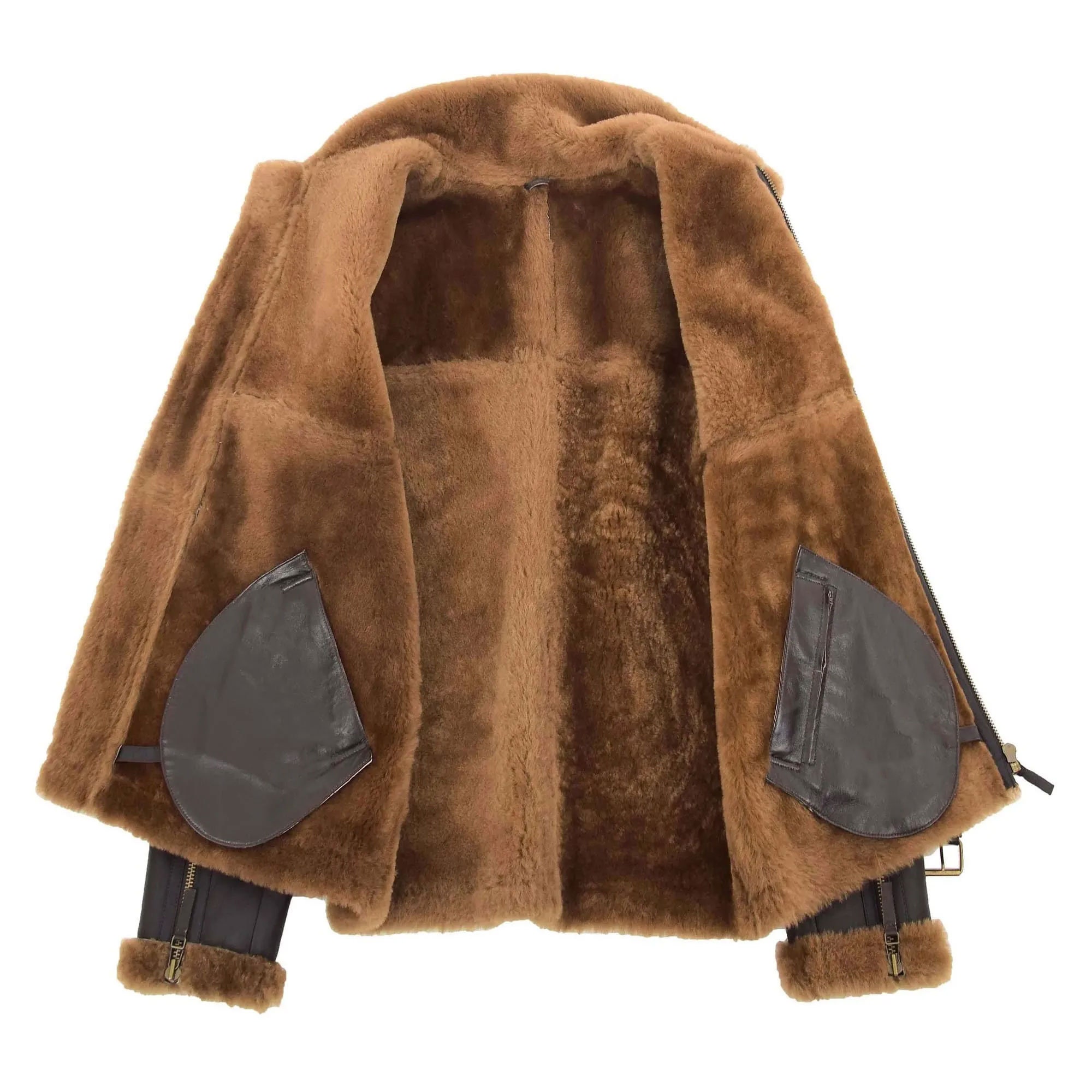 Original RAF Flying Sheepskin Jacket Real Tyler Brown Ginger Leather ...