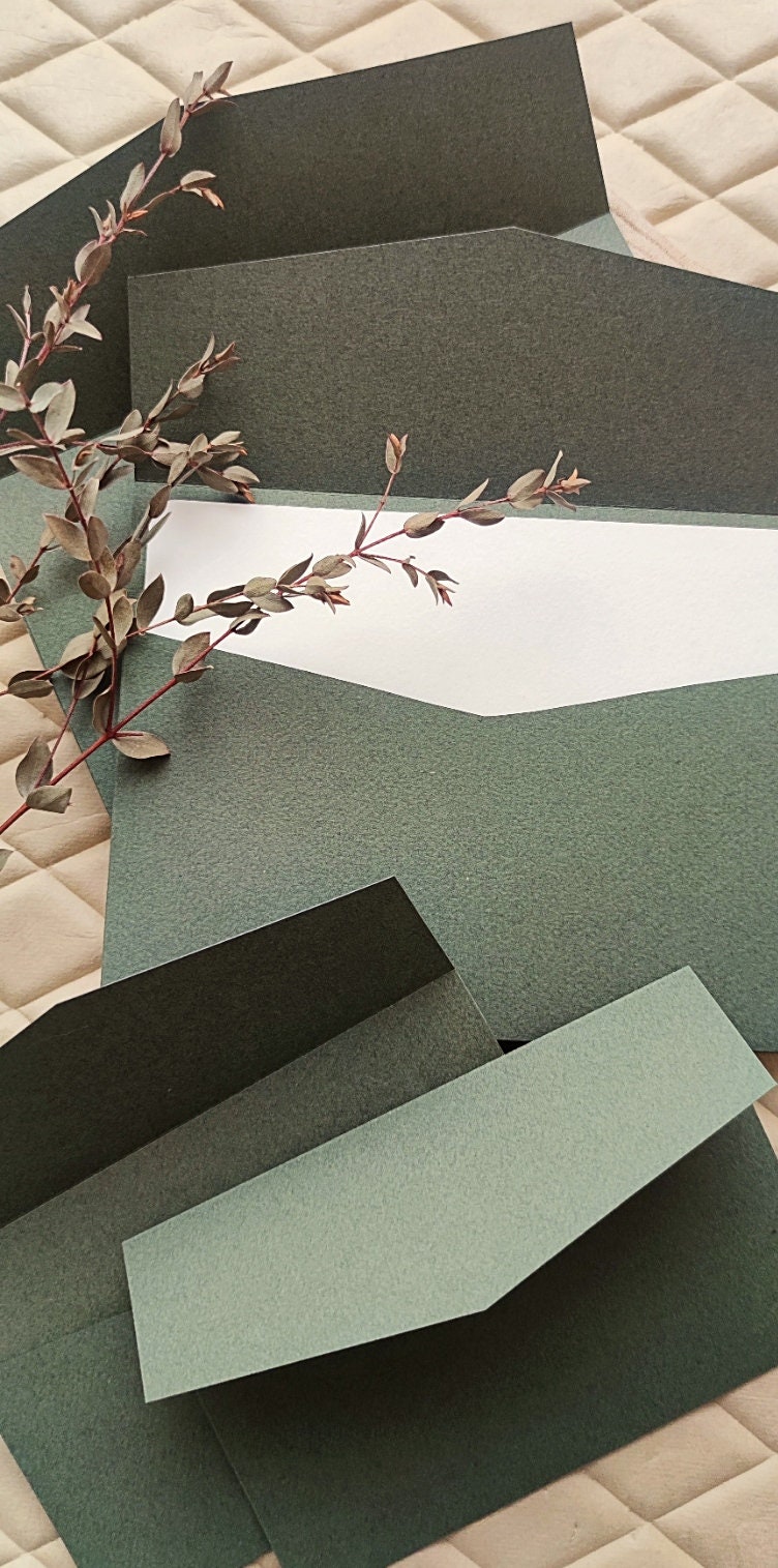 Dark Green Single Pocket Envelopes, Wedding Envelopes, C5 Envelopes ...