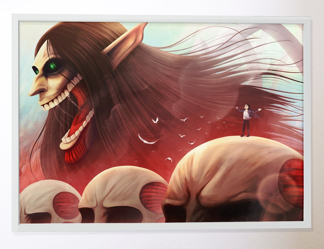 Freedom AOT Eren Yeager Attack on Titan Anime Print 17x11 - Etsy