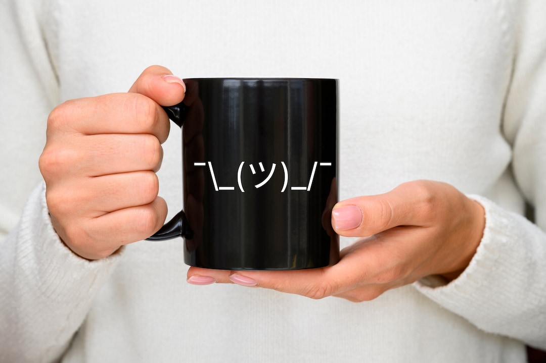 Shrug Emoji Mug, Whatever Smile Mug, Playful Mug, Hilarious Mug, I Dont ...