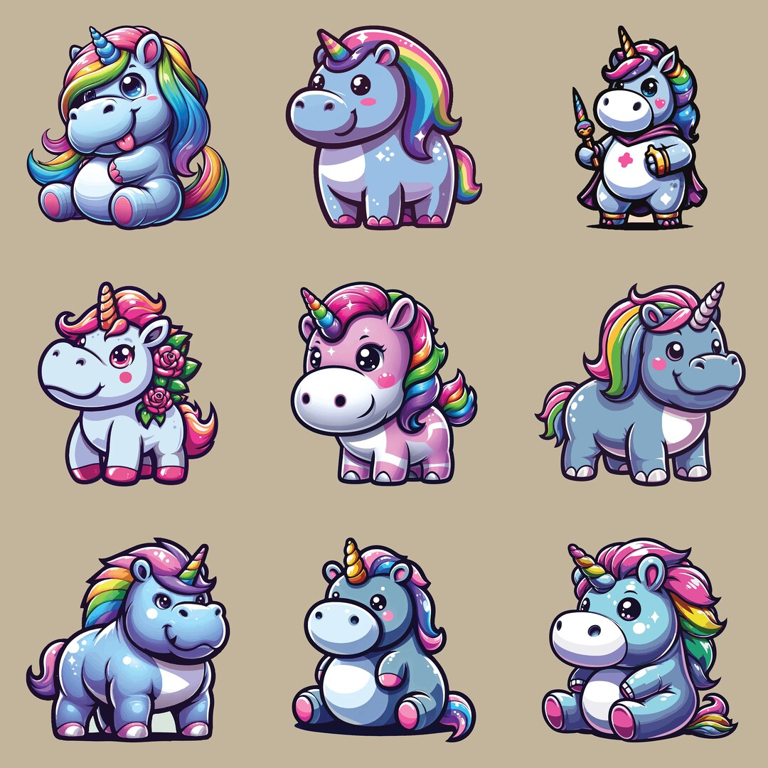 Hippicorn Hippo Unicorn Hybrid SVG PNG - Etsy