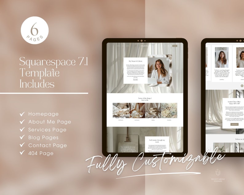 Premium Squarespace 7.1 Template, Coaching Website, Spiritual, Entrepreneurs, Minimal Design - Etsy