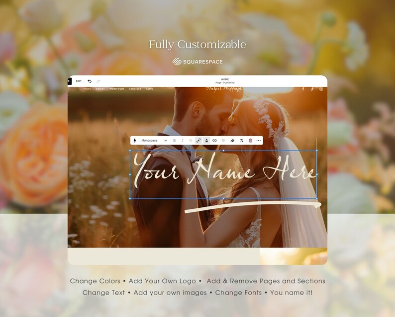 Squarespace 7.1 Template, Wedding Photography Website Template, for ...