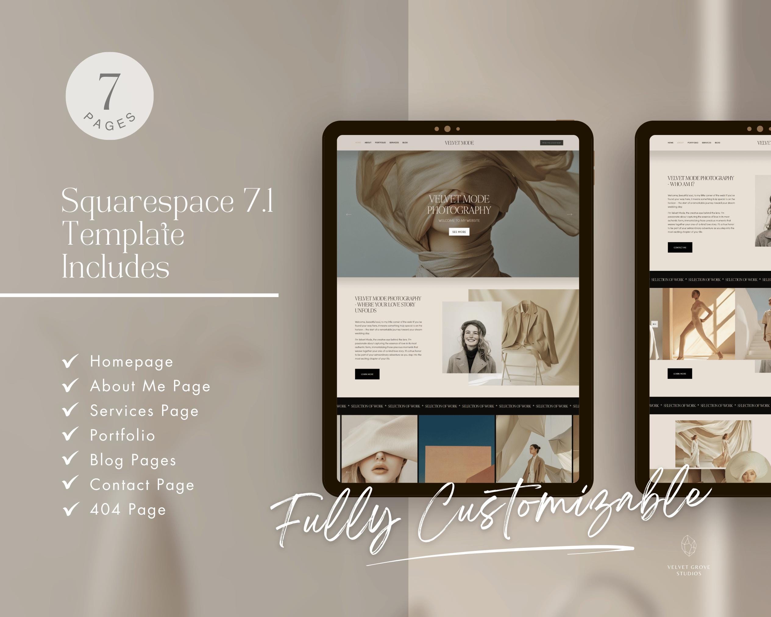 Squarespace 7.1 Template, Fashion Photography Website Template, Minimal ...