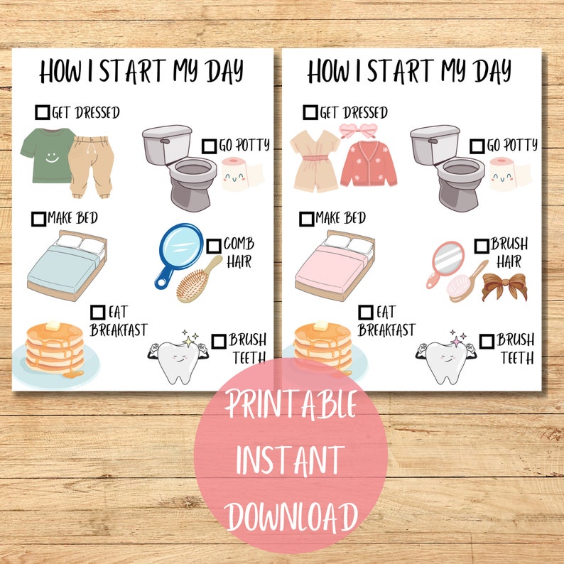 How I Start My Day, Printable PDF, Instant Download, Morning Routine ...