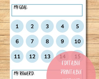Printable Unicorn Reward Chart, Instant Download Reward Chart, Kids ...