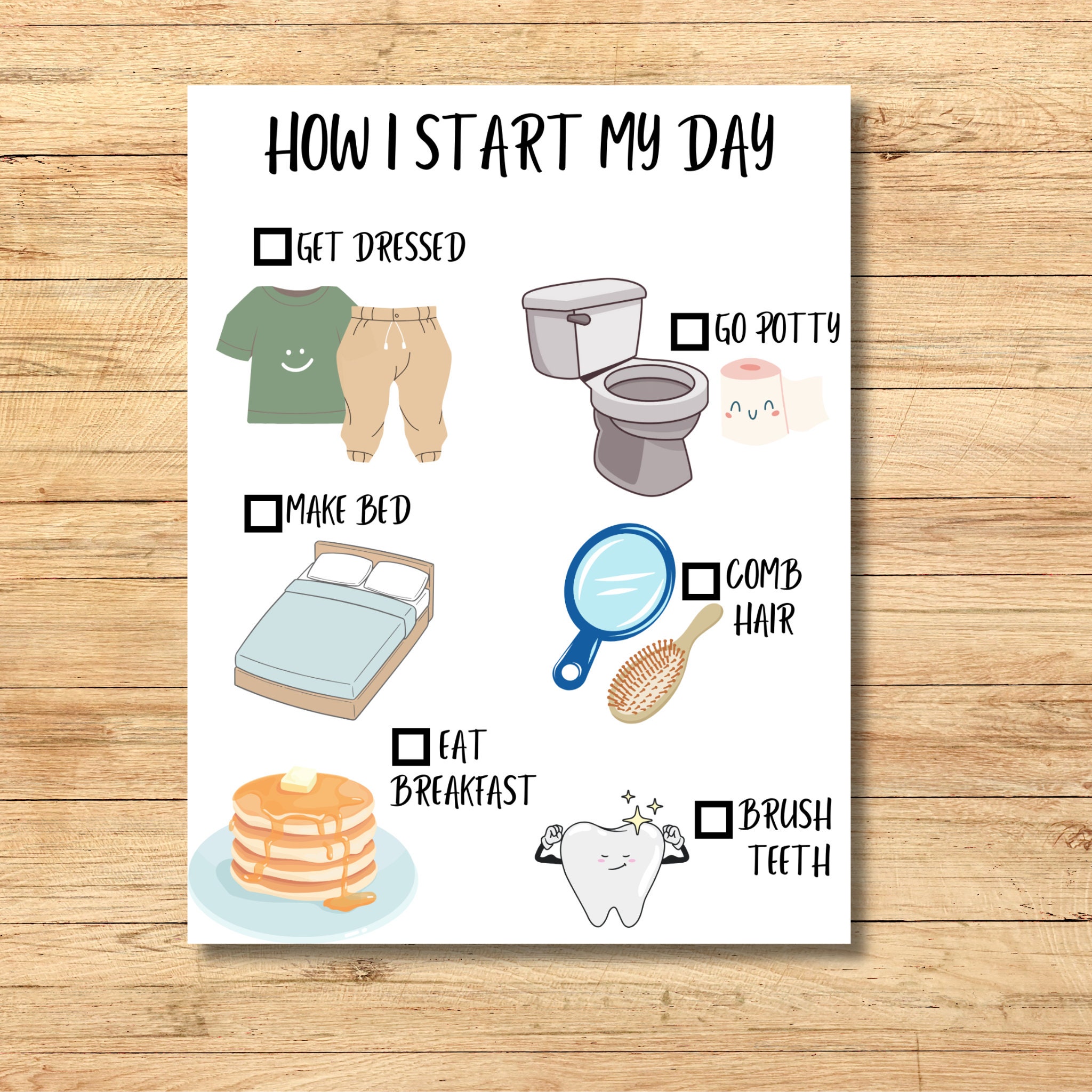 How I Start My Day, Printable PDF, Instant Download, Morning Routine ...