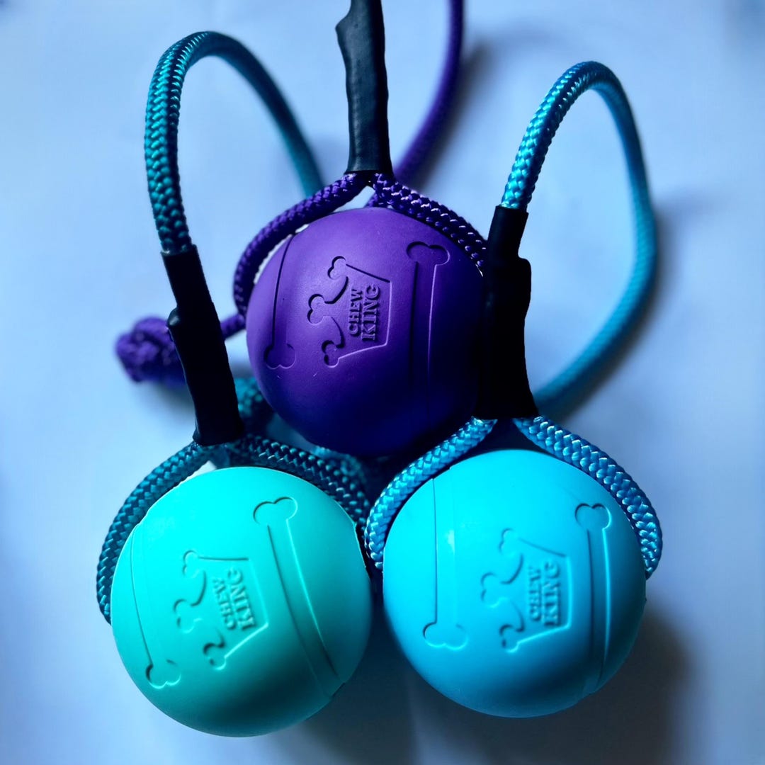 7cm Chew King Dog Reward Ball on Rope: Handmade Tug Toy - Etsy