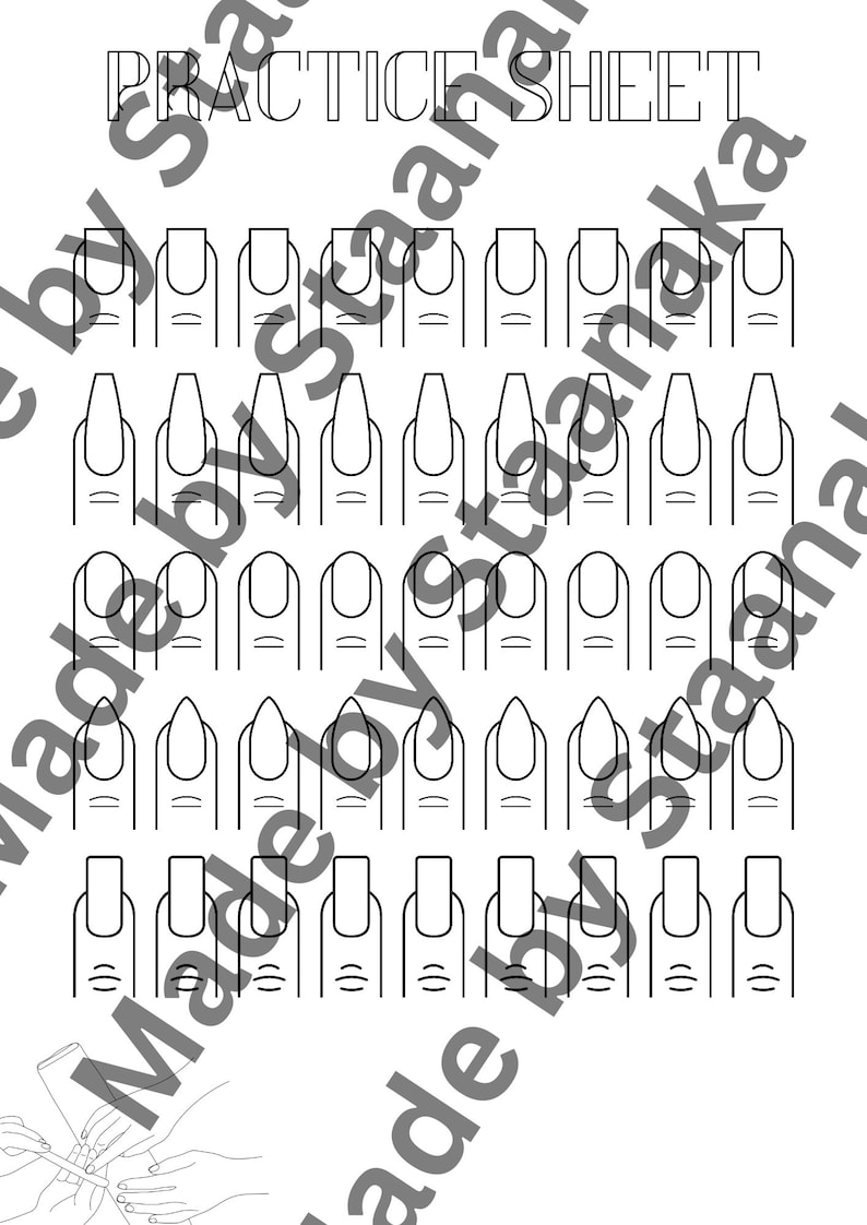 Printable Basic Nails Practice Sheets X4 Download - Etsy