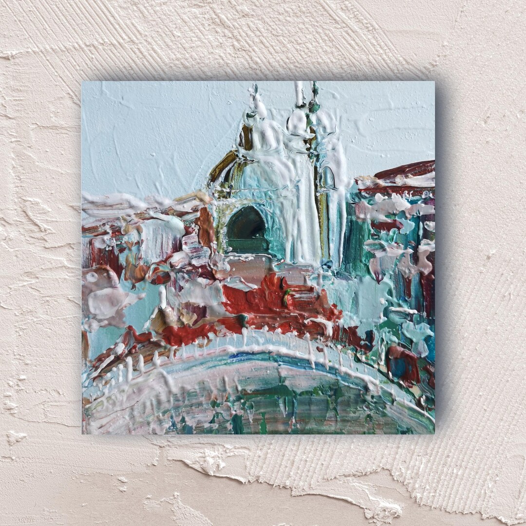 Venetian Oil Miniature Bridges of Venice Painting Tiny Mini Art Italy ...