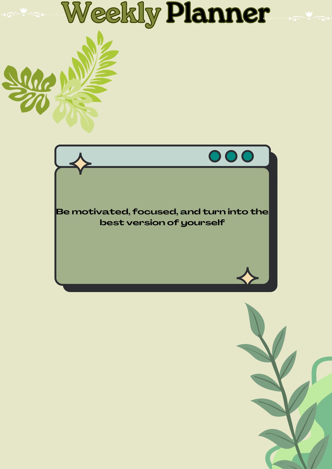 Matcha Weekly Planner | Weekly Digital Planner | Weekly Organizer ...