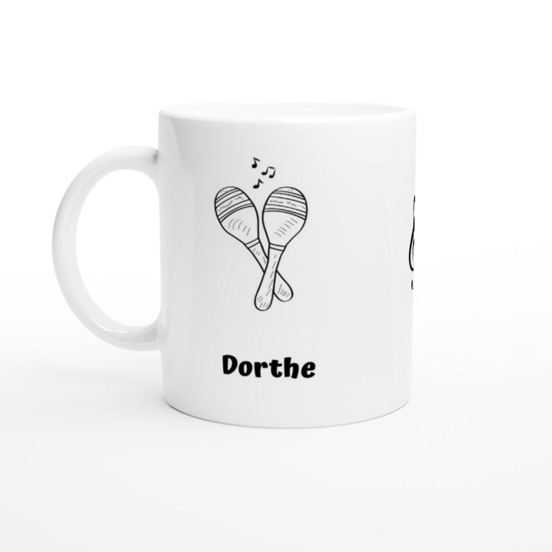 Personalized Maracas Mug – Custom Maracas Sketch – Music Lover Gift ...