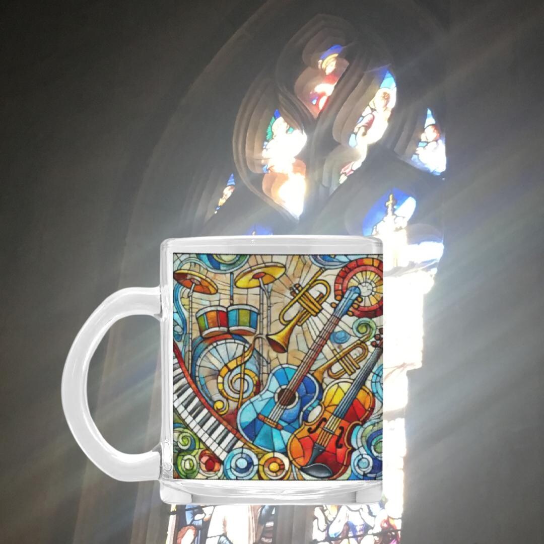 Stained Glass Musical Instrument Mug: Colorful Music Lover Gift - Etsy