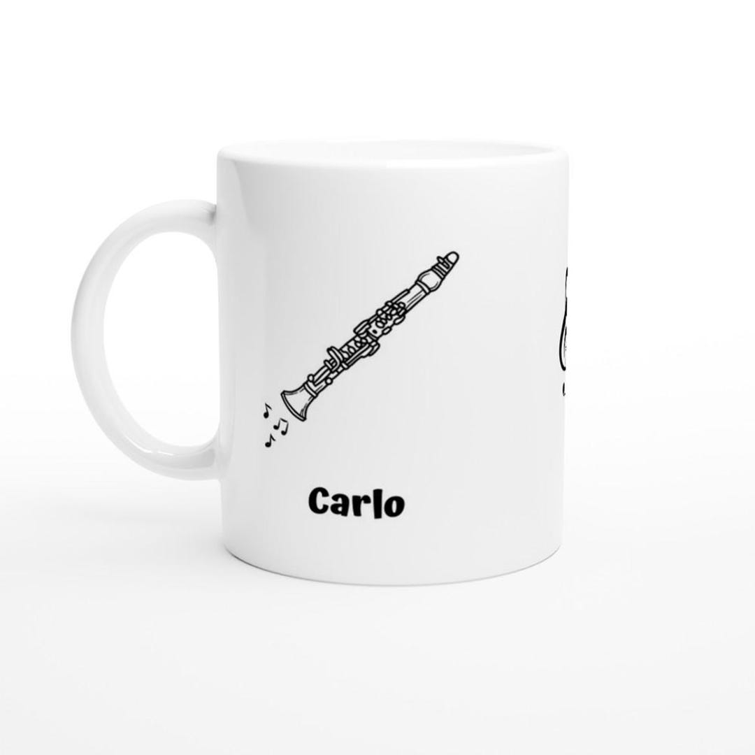 Personalized Clarinet Mug – Custom Musical Instrument Sketch – Music ...