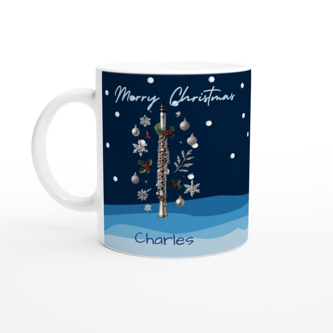 Personalized Clarinet Mug: Merry Christmas Winter Scene - Etsy