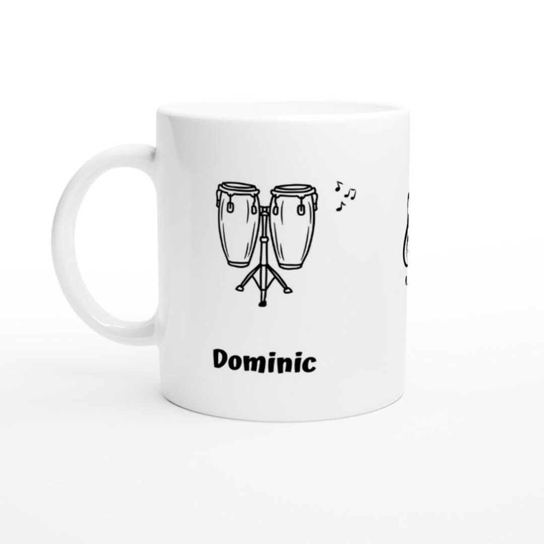 Personalized Conga Drums Mug – Custom Conga Sketch – Music Lover Gift ...