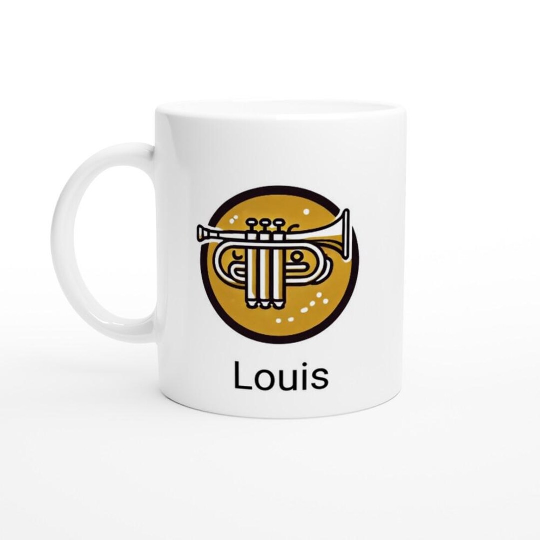 Personalized Trumpet Mug: Custom Name Ceramic Coffee Cup - Etsy
