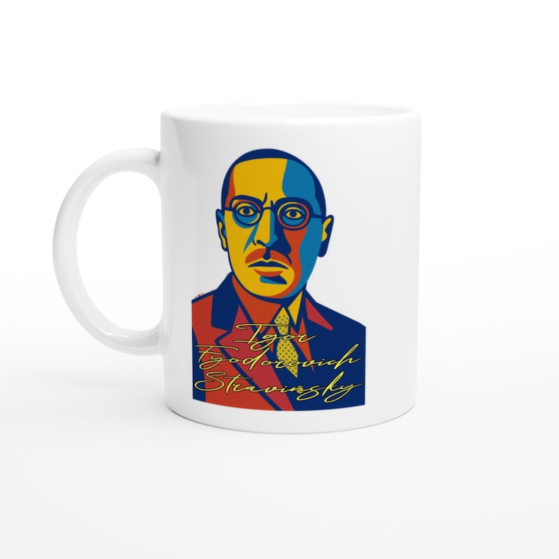 Igor Stravinsky Tribute Mug - Personalised Colorful Pop Art Ceramic ...