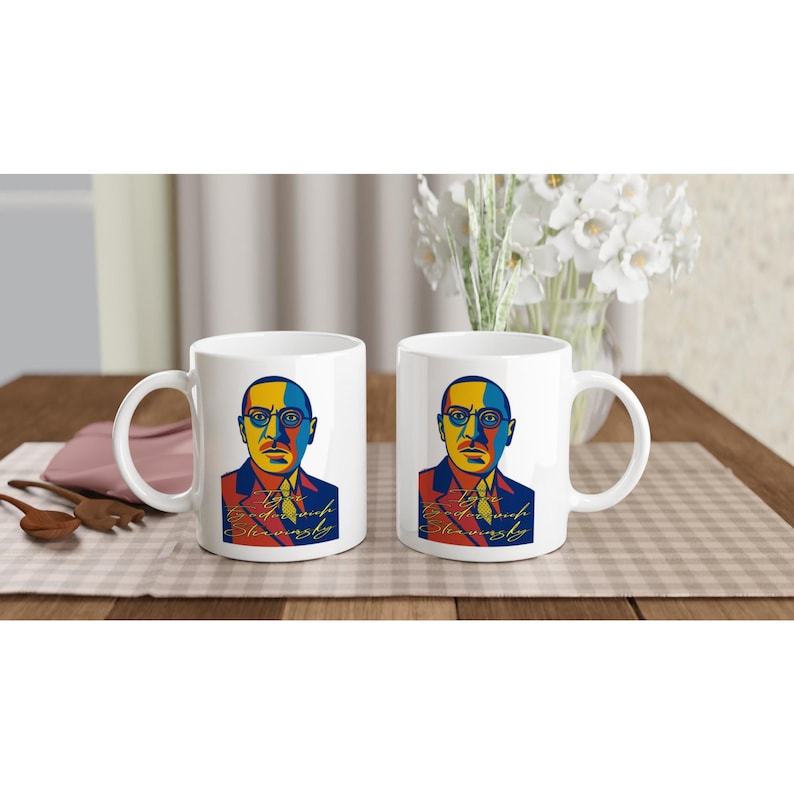 Igor Stravinsky Tribute Mug - Personalised Colorful Pop Art Ceramic ...
