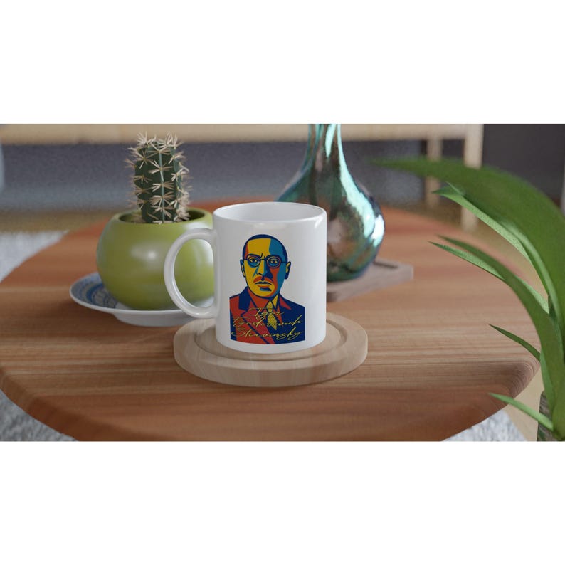 Igor Stravinsky Tribute Mug - Personalised Colorful Pop Art Ceramic ...