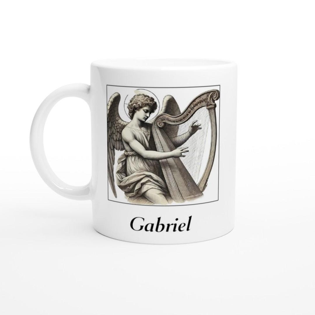 The Annunciation Angel Gabriel With Harp Mug - Da Vinci Inspired 11oz ...
