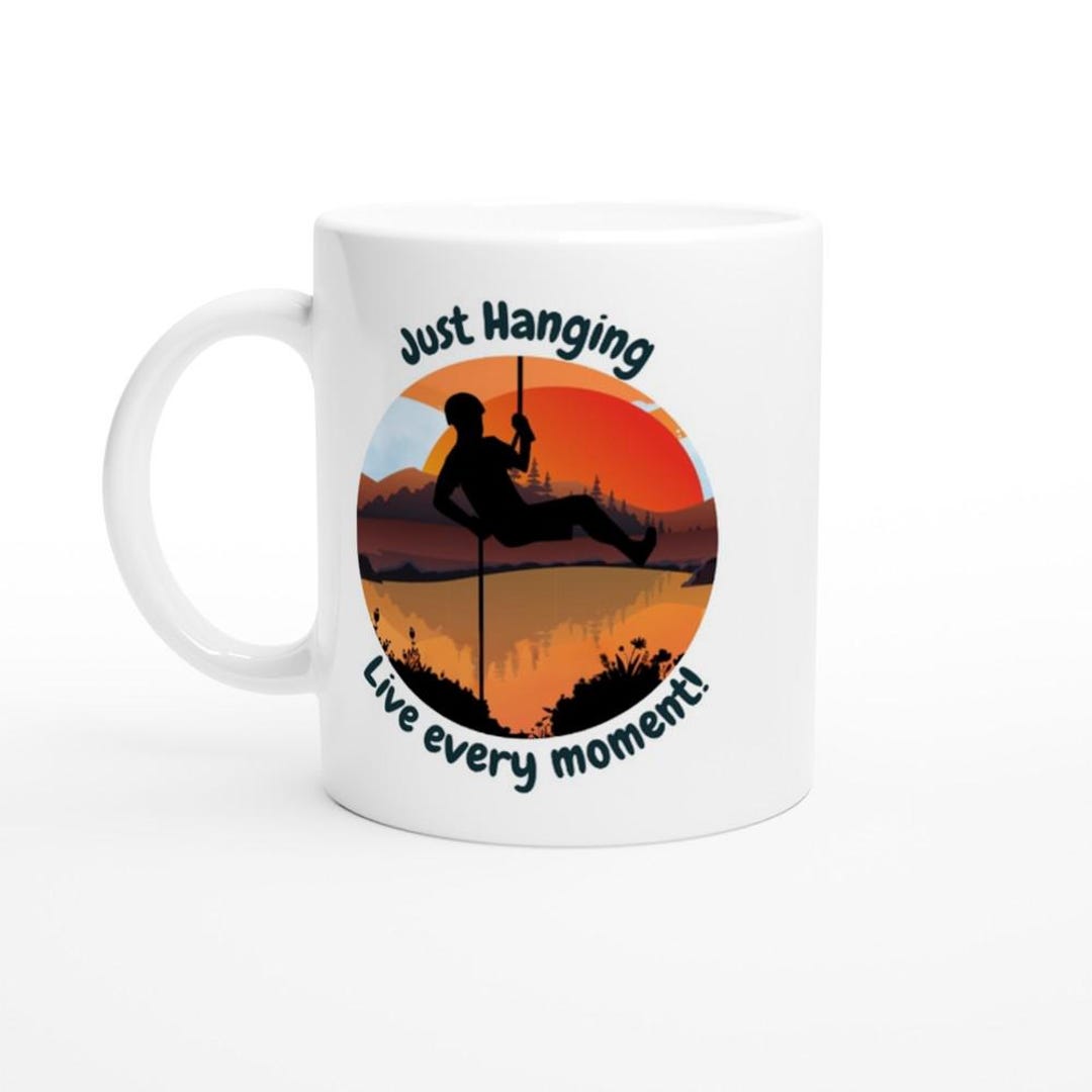 Rock Climbing Mug: "just Hanging" Glossy White Mug, 11oz - Etsy