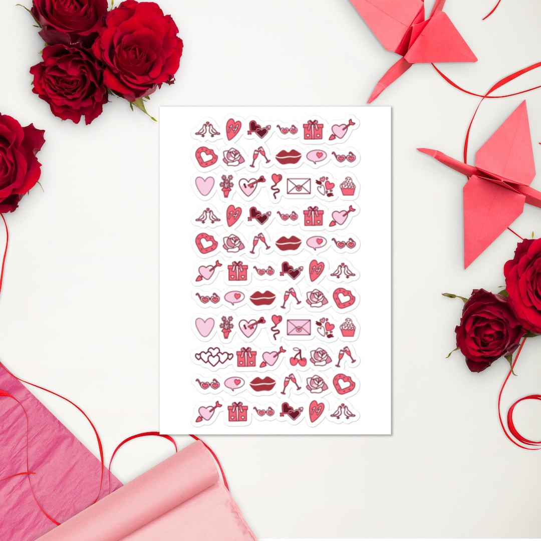 VALENTINES DAY STICKER Sheet for Indoor Personal Uses Valentine Day ...