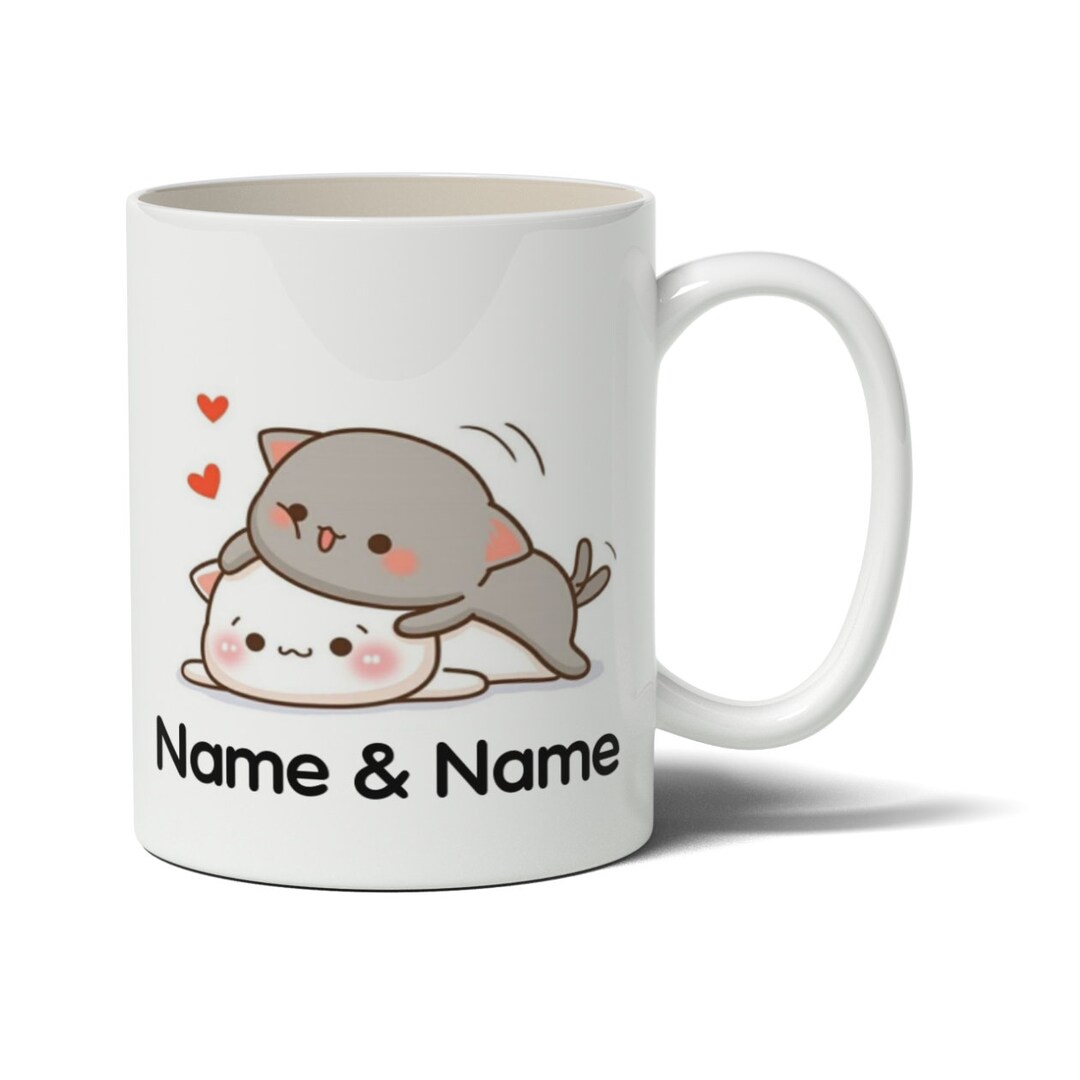 PERSONALIZED Mochi Peach Hug Goma Cat Love Cartoon Pet Valentine's Day ...