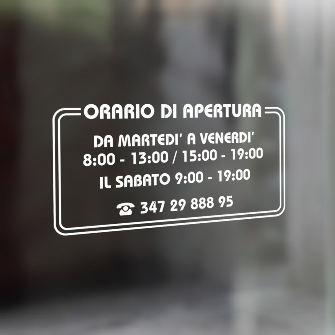 Customizable Business Hours Window Sticker, Weatherproof Shop Opening ...