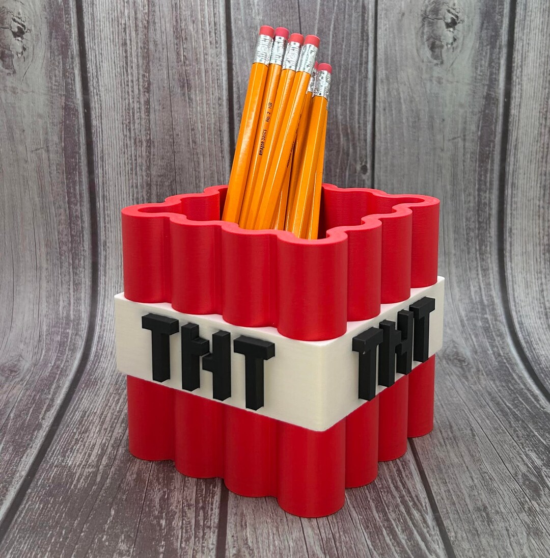 Detonate Desk Clutter: TNT Inspired Pen & Pencil Holder - Etsy