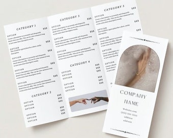 Beige Speckled Service Menu Brochure, Spa Service Pamphlet, Modern Warm ...