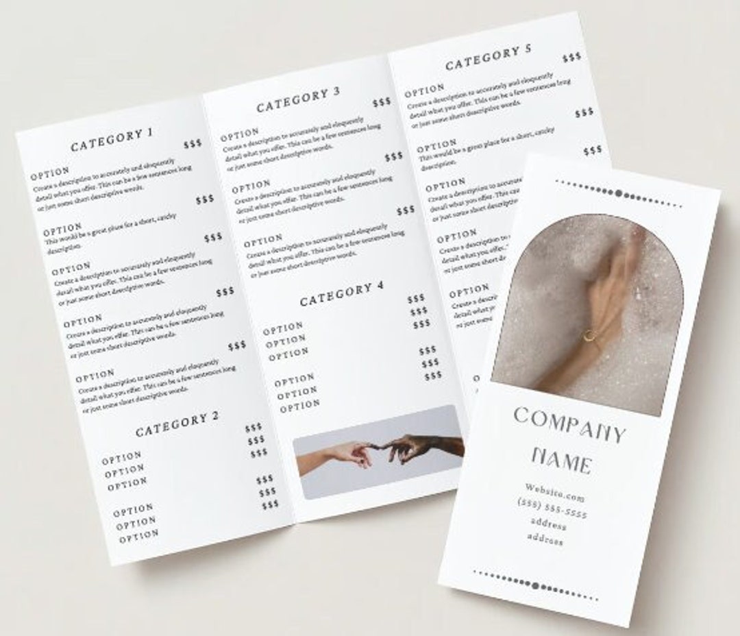Dotted Break Bespoke Beige Service Brochure Template - Etsy