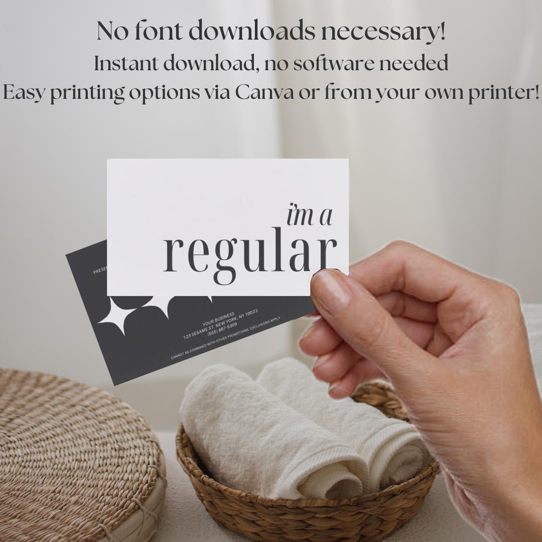 I'm A Regular Client Loyalty Card, Discount Card, Business Return ...