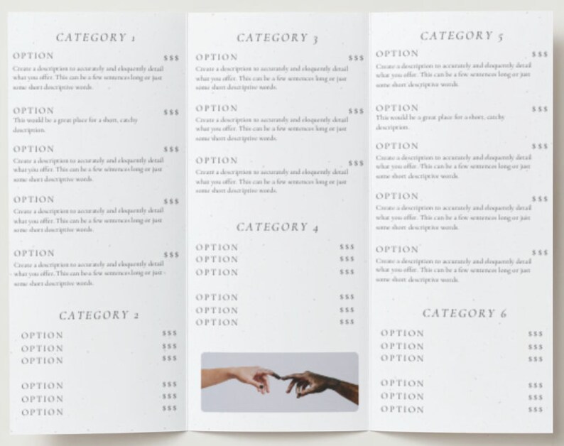 Beige Speckled Service Menu Brochure, Spa Service Pamphlet, Modern Warm ...