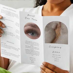 Beige Speckled Service Menu Brochure, Spa Service Pamphlet, Modern Warm ...