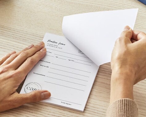 Soft Speckled Beige Treatment Summary Notepad for Spa or Medical Spa ...